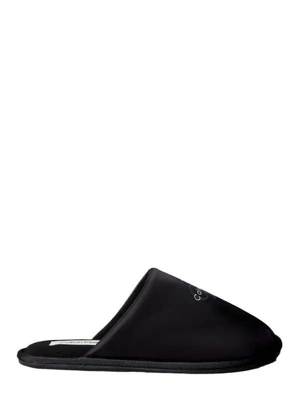 Calvin Klein Closed-toe Slippers With Logo Detail - Black