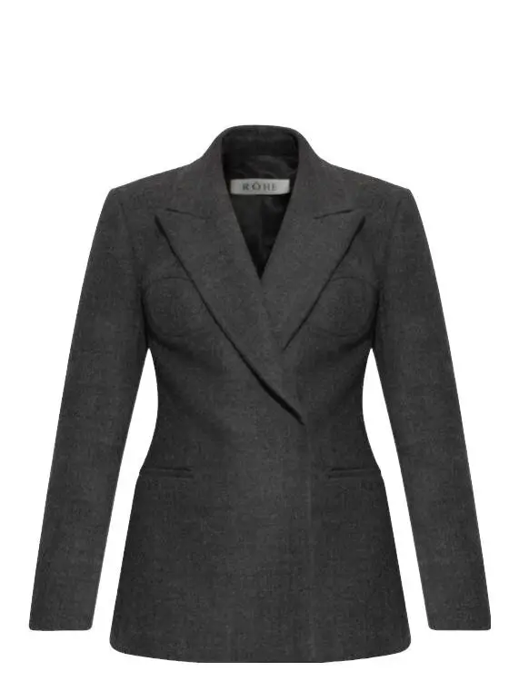 RÓHE Waisted Lapel Blazer - Grey
