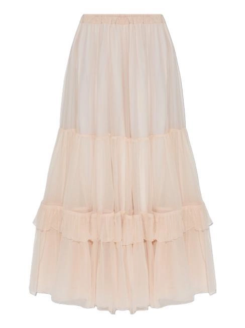 Chloé Midi Tiered Tulle Skirt - Pink