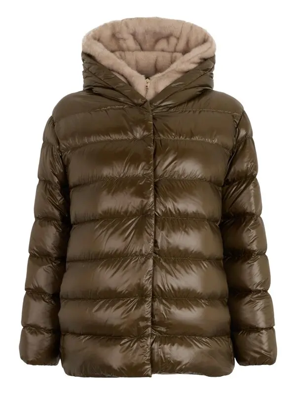 Herno Hooded Quilted Down Jacket - Brown