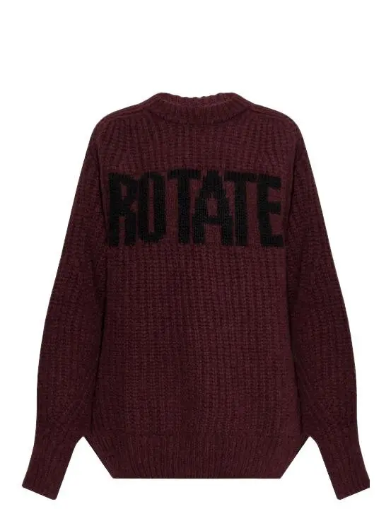 ROTATE BY BIRGER CHRISTENSEN Logo Knit Sweater - Wine Red