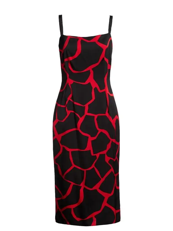 Dolce & Gabbana Two-tone Bodycon Dress - Red