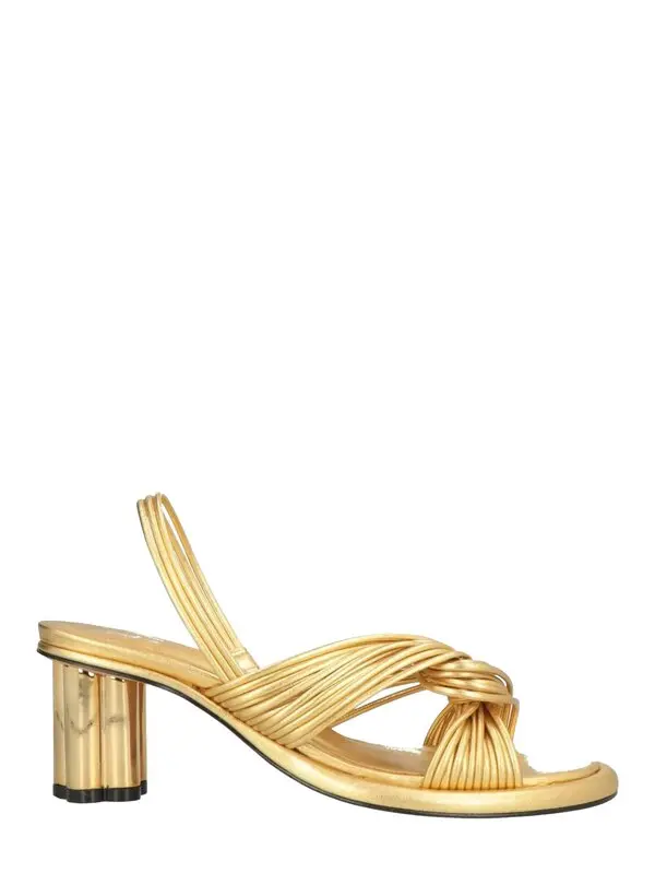 Farm Rio Metallic Knot Detail Slingback Sandals - Nude