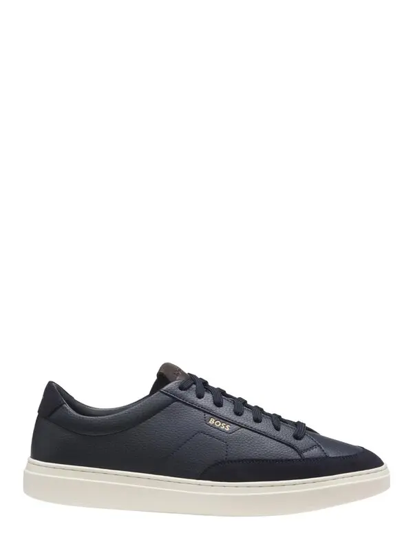 Hugo Boss Low-top Lace-up Leather Sneakers - Blue