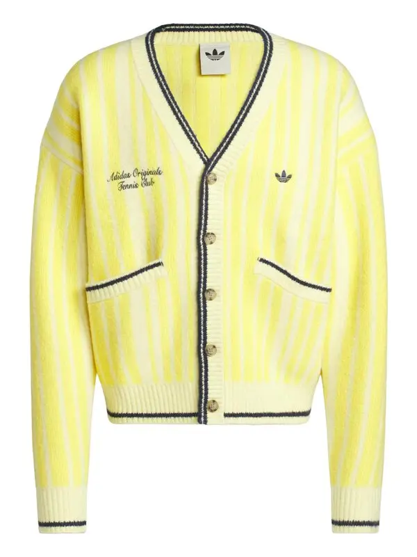 ADIDAS ORIGINALS Retro-style Striped Knit Cardigan - No