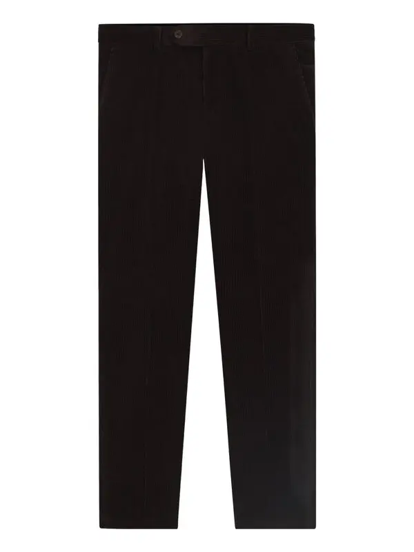 Hugo Boss Striped Pleat-front Trousers - Black