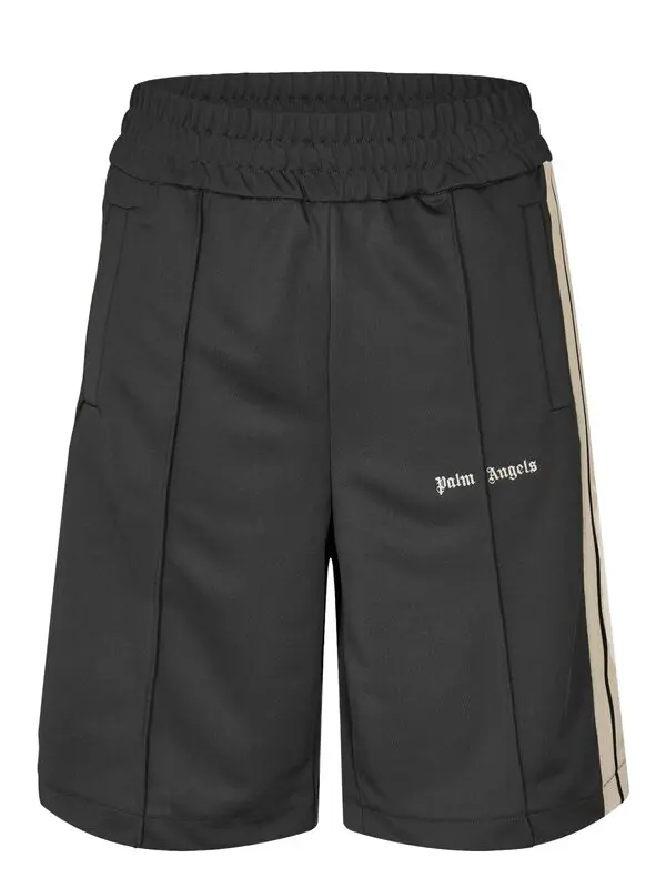 Palm Angels Sport Shorts With Contrast Piping - Black