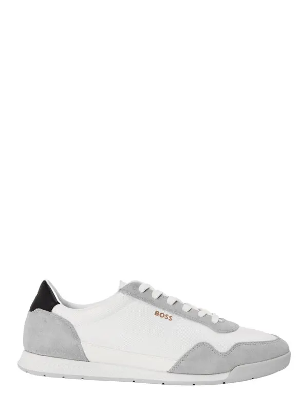 Hugo Boss Low Top Athletic Sneakers With Minimalist Design - White