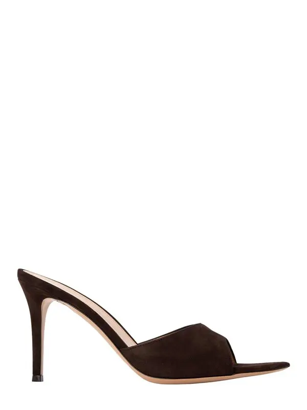 GIANVITO ROSSI Heeled Slide Sandals - Black
