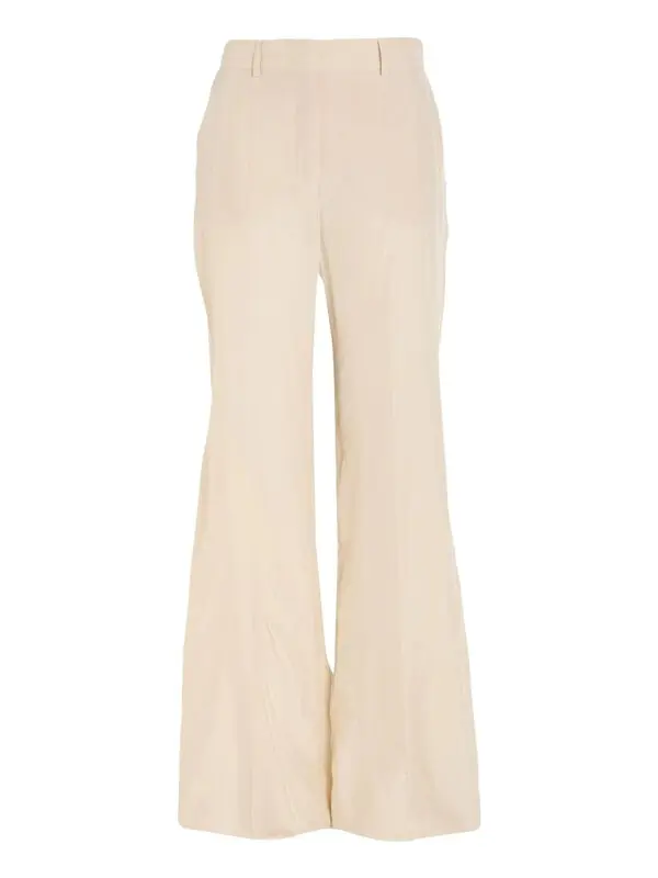 Sportmax Wide-leg Trousers With Crystal Embellishments - Nude
