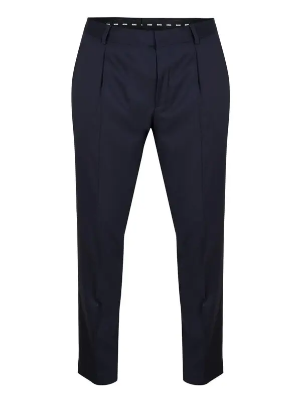 Hugo Boss Straight Leg Tailored Trousers - Blue