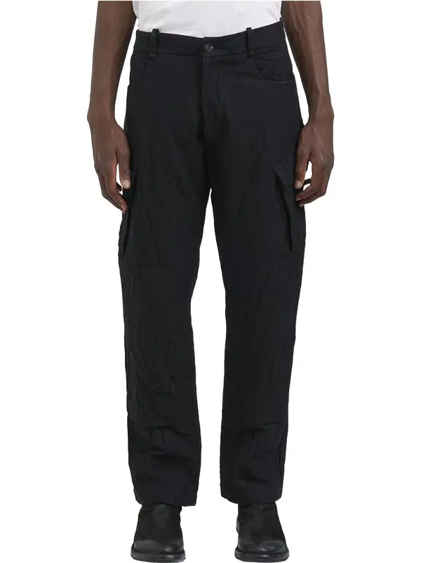Masnada Cargo Trousers With Belt Loops - Black