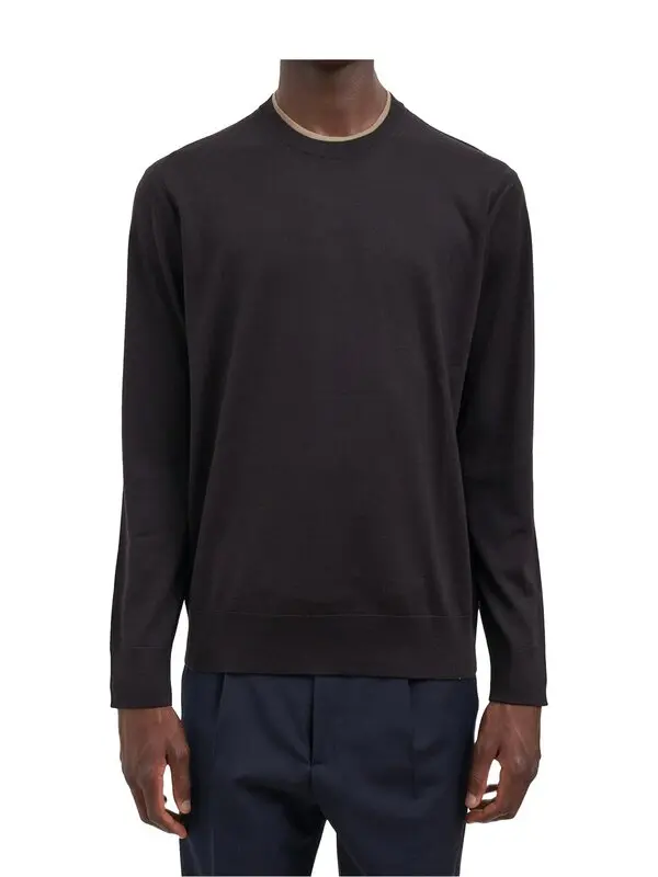PAOLO PECORA Long Sleeve Knit Top - Black