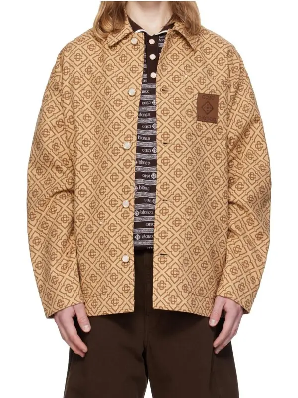 Casablanca Allover Monogram Shirt Jacket - Brown
