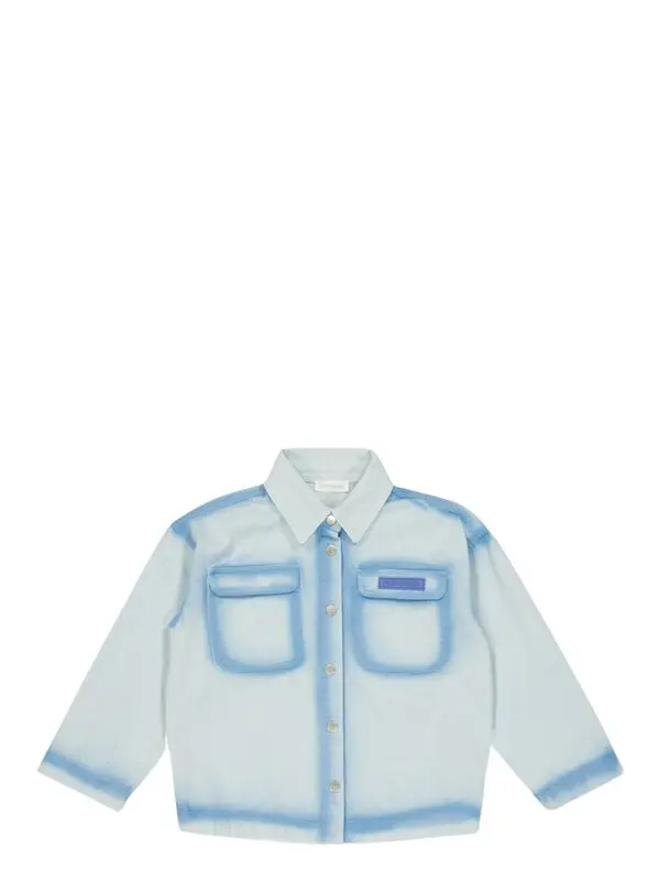 Palm Angels Gradient Lapel Long Sleeve Jacket - Blue