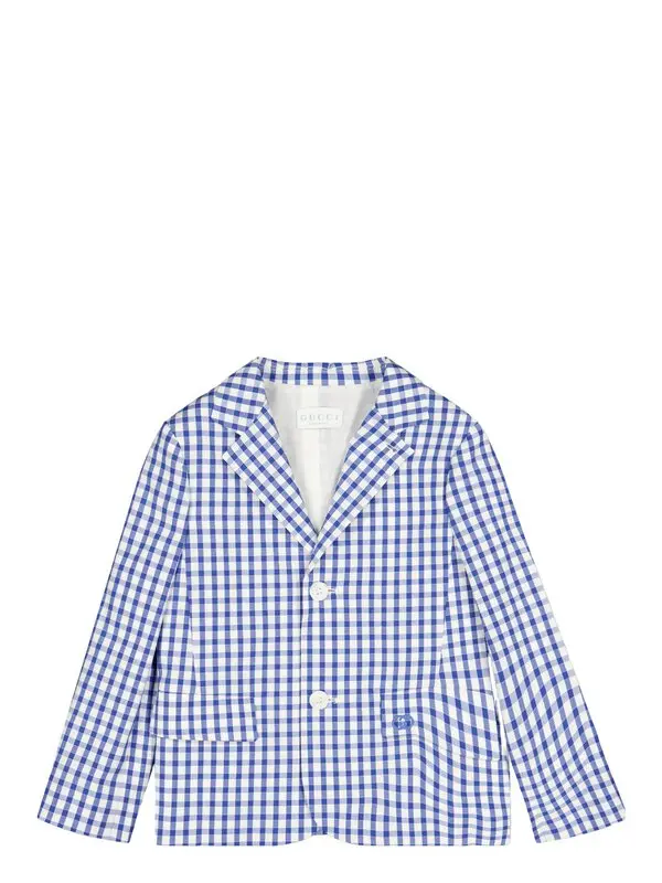 Gucci Gingham Lightweight Blazer - Blue