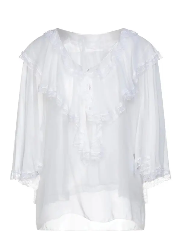 Dolce & Gabbana Chiffon Lace Top - White