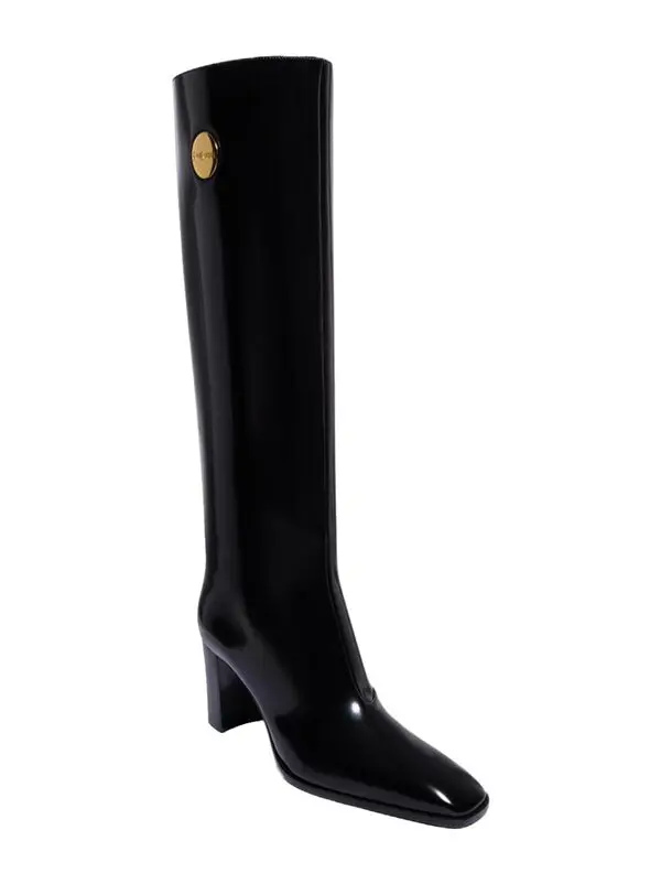 Saint Laurent Square-toe Tall Boots - Black