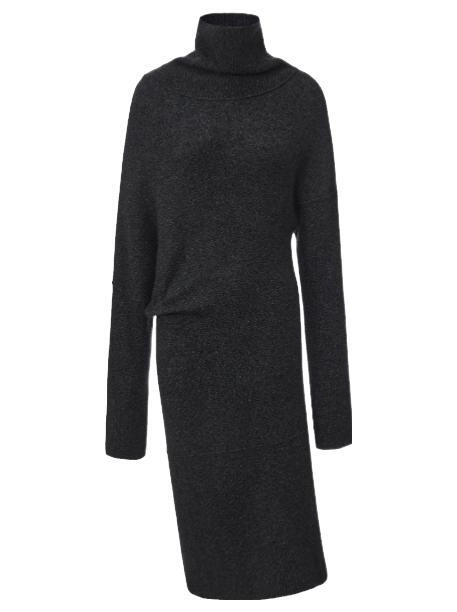 RUOHAN Lava Elva Asymmetrical Knit Dress - Black