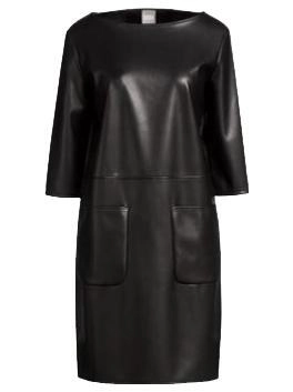 Max Mara Faux-leather Shift Dress - Black