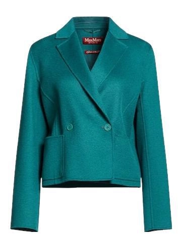 Max Mara Double-breasted Flannel Blazer - Green