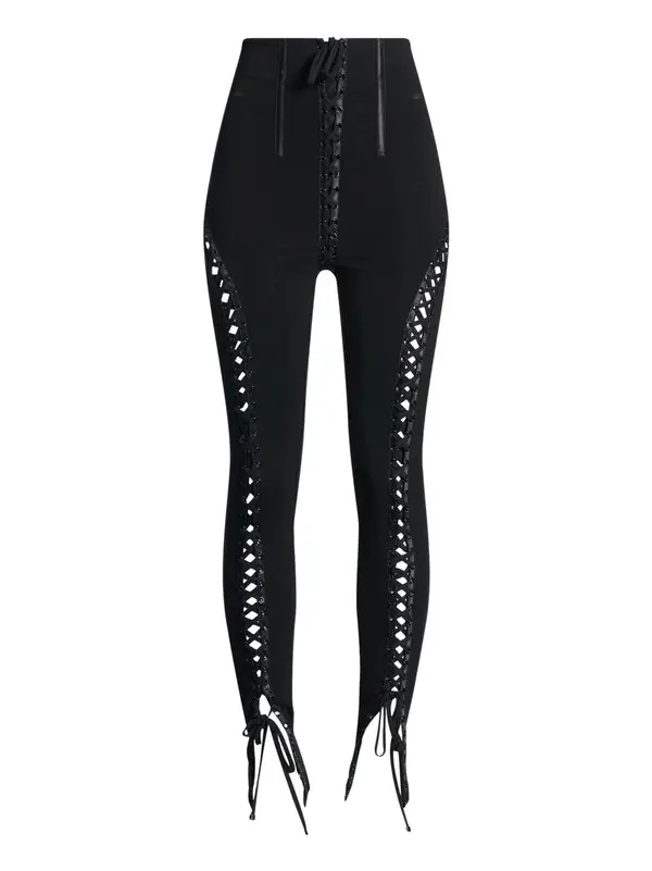 Dolce & Gabbana Lace-up Stretch Pants - Black