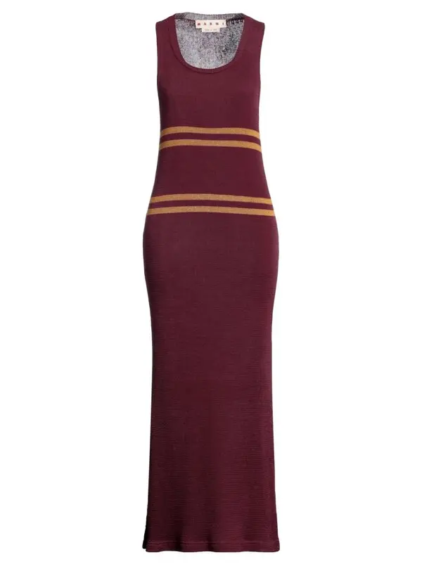 Marni Two-tone Knit Maxi Dress - Red
