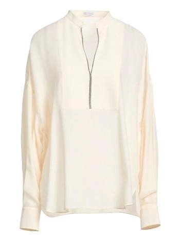 Brunello Cucinelli Long Sleeve V-neck Twill Shirt - No