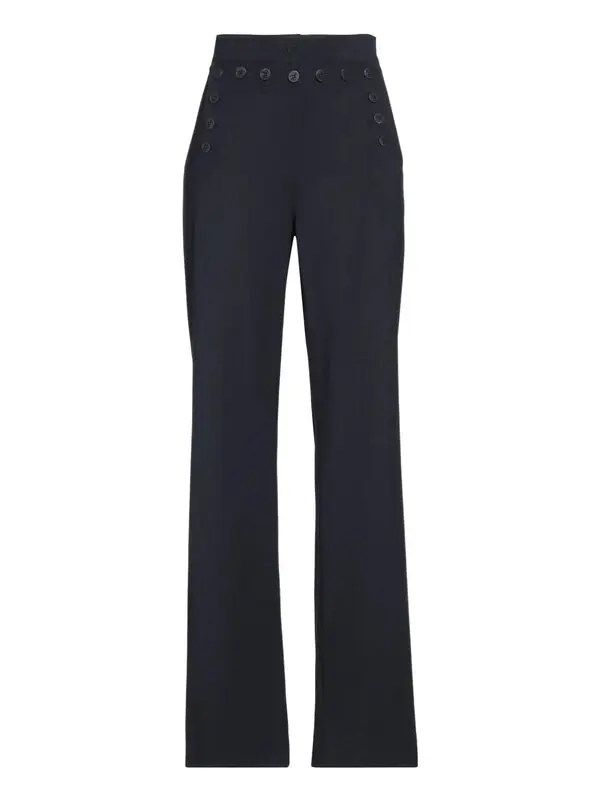 Max Mara Solid Color Slim-flare Pants With Zipper Detail - Blue