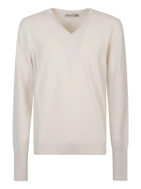 BALLANTYNE V-neck Knitted Jumper - Winterwhite