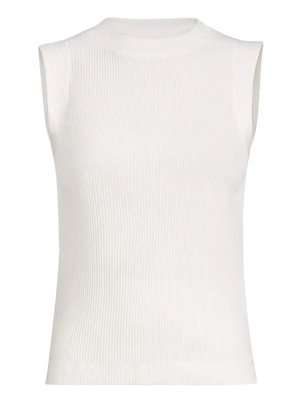 Brunello Cucinelli Ribbed Cotton Tank Top With Monili Embellishment - Beige