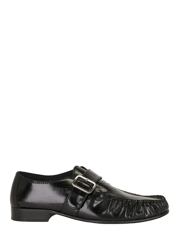 Marni Buckled Moccasin Shoe - Black