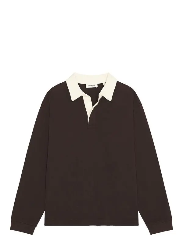 FRAME Rugby Polo Shirt - Deep Brown
