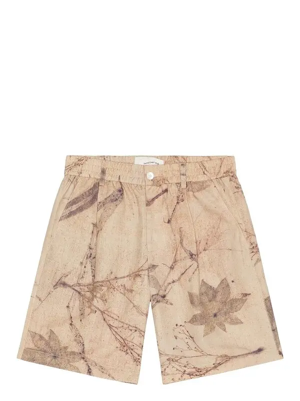 FENG CHEN WANG Printed Plant Dye Shorts - Beige