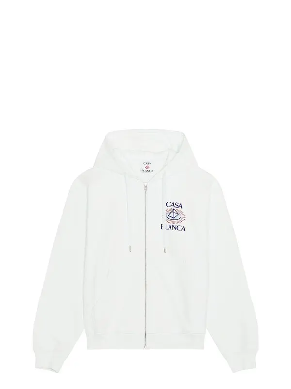 Casablanca Celestial Pyramid Zip Up Hoodie - Ice Blue