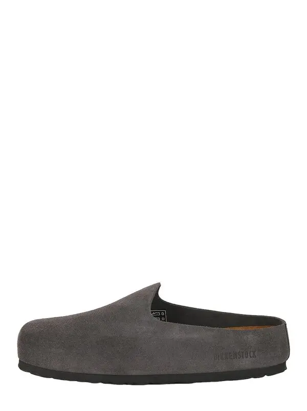 BIRKENSTOCK Amsterdam Wrapped Suede Clogs - Charcoal