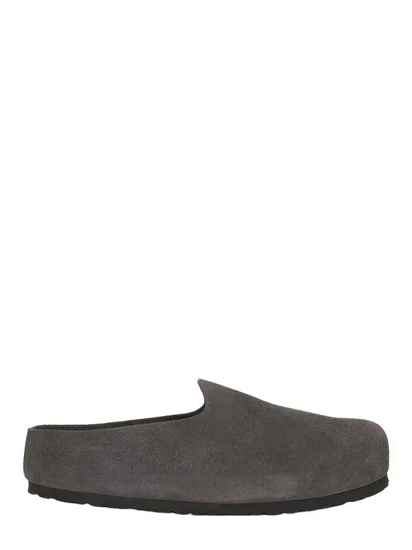 BIRKENSTOCK Amsterdam Wrapped Suede Clogs - Charcoal