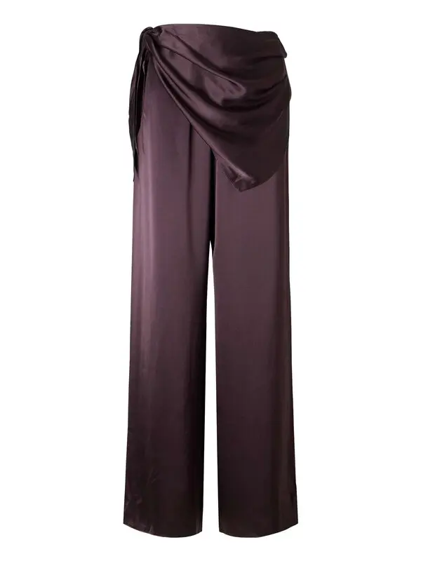 DÔEN Lavona Silk Pants - Brown