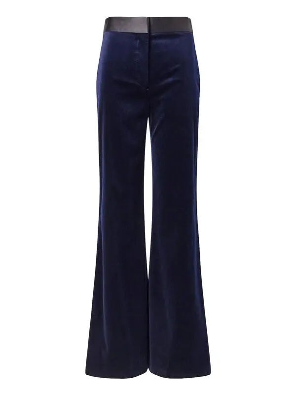 Victoria Beckham Velvet Flared Pants - Blue