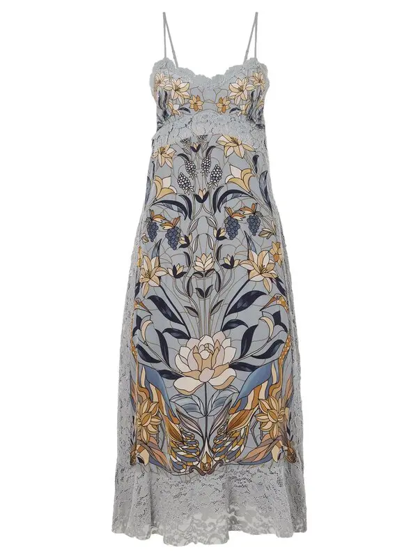 Farm Rio Stained Glass Beauty Printed Midi Dress - Blue