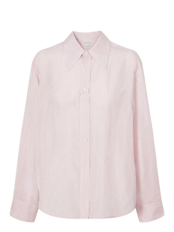 Bottega Veneta Pinstriped Crepon Shirt - Pink