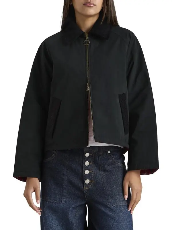 Barbour Reversible Diamond-quilted Jacket - Black/cardinal