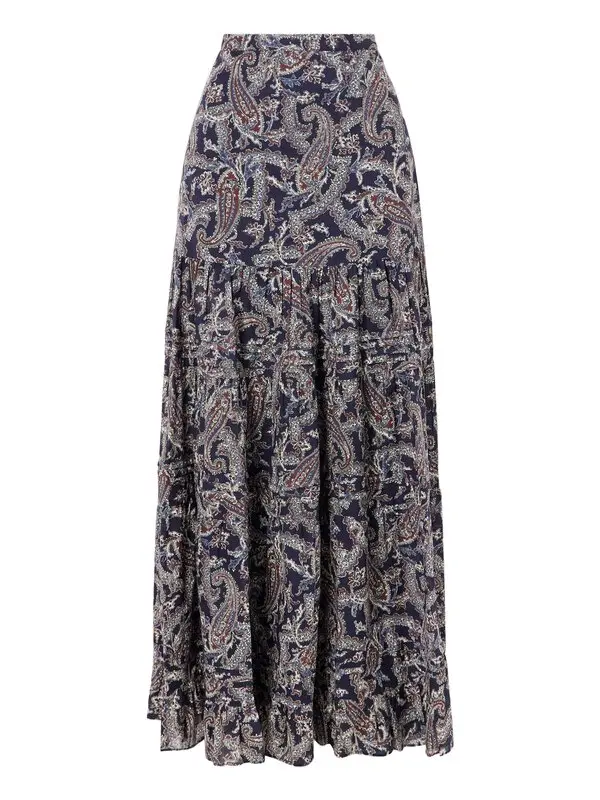 Veronica Beard Gathered Paisley-print Maxi Skirt - Multi