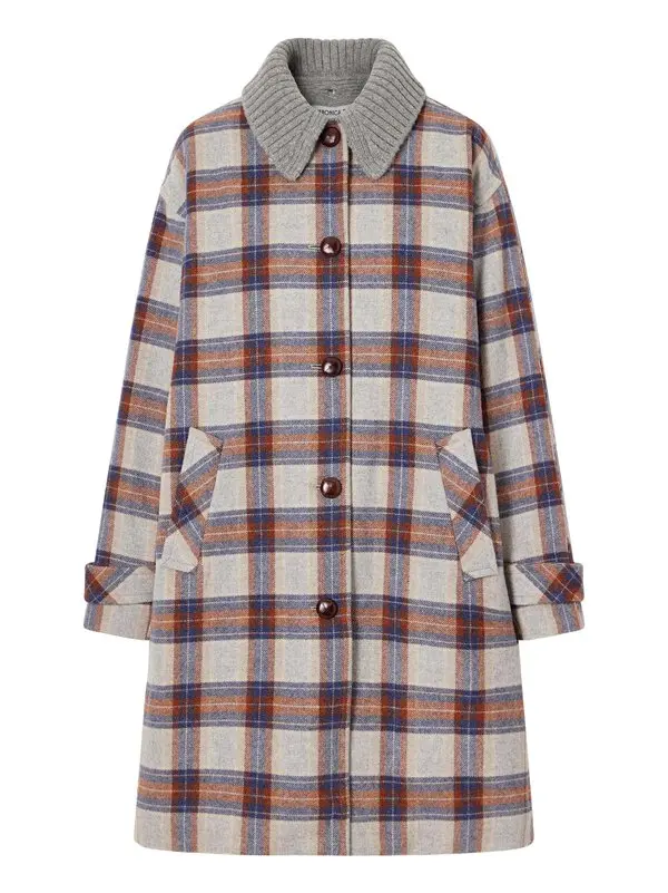 Veronica Beard Laurent Checked Wool-blend Twill Coat - Multi