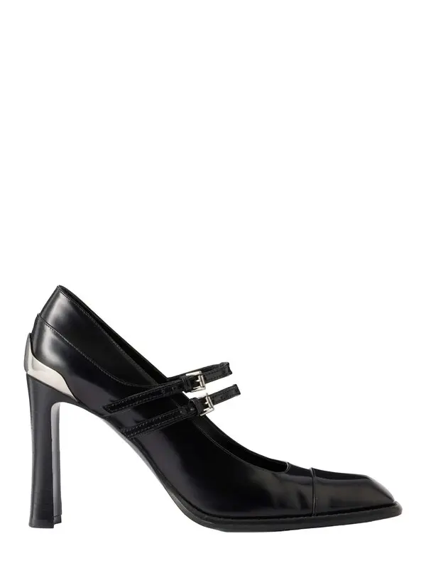 Alexander McQueen Niko Leather Mary Jane Pumps - Black