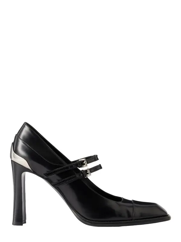 Alexander McQueen Niko Leather Mary Jane Pumps - Black