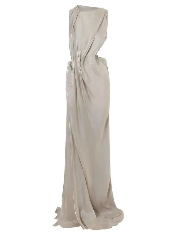Maticevski Glow Up Draped Metallic-satin Gown - Silver