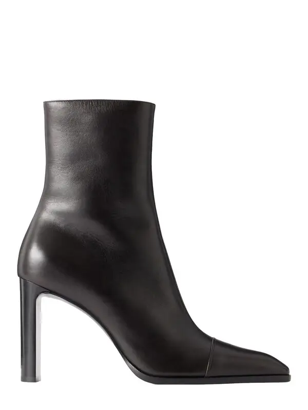 Saint Laurent Venetia 95 Leather Ankle Boots - Brown