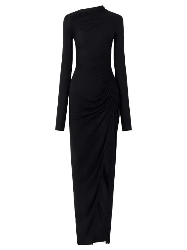 Rick Owens Svita Ruched Jersey Maxi Dress - Black
