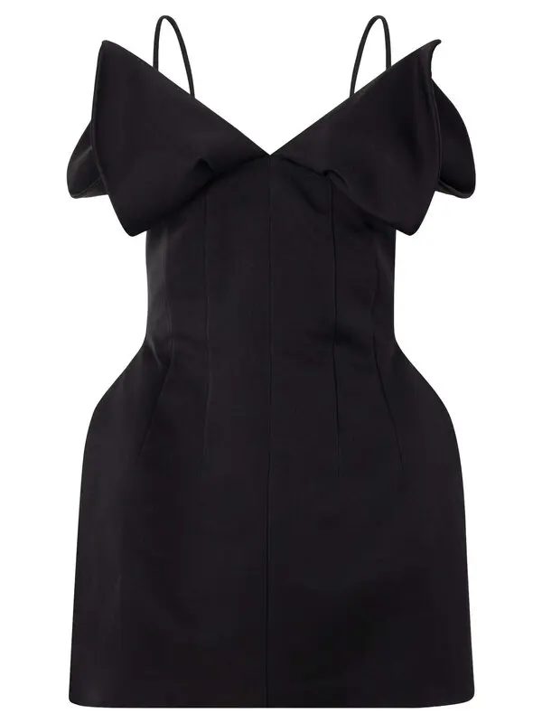 Magda Butrym Cotton And Silk-blend Mini Dress - Black